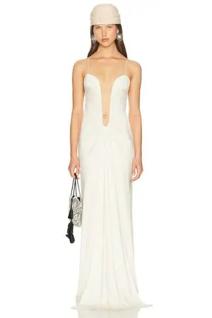 HELSA The Roksanna Draped Dress - Ivory