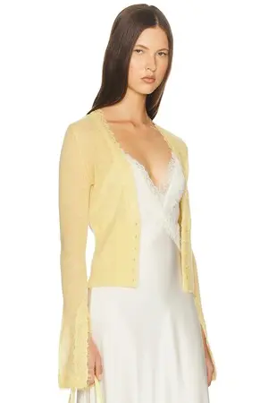 HELSA Bridgitte Lace Trim Cardigan