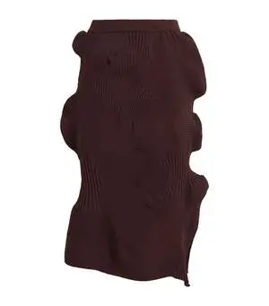 Issey Miyake Kone Kone Knit Skirt - Brown
