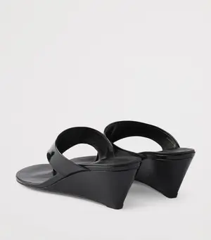 Prada Patent Leather Thong Wedge Sandals