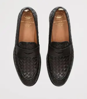 Officine Creative Leather Woven Opera Loafers
