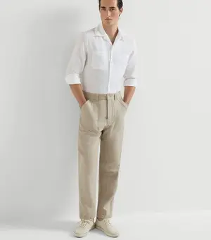 Brunello Cucinelli Linen-cotton Drill Trousers