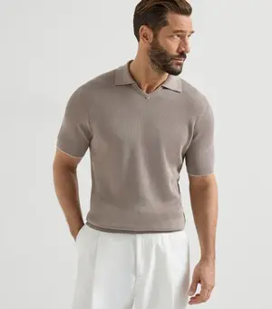 Brunello Cucinelli Cotton Polo Sweater - Brown
