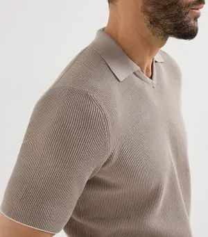 Brunello Cucinelli Cotton Polo Sweater - Brown
