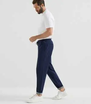 Brunello Cucinelli Cotton-blend French Terry Sweatpants - Blue