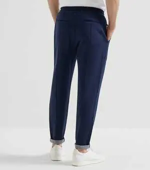 Brunello Cucinelli Cotton-blend French Terry Sweatpants - Blue