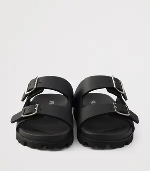 Prada Buckle Slides - Black