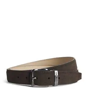 Emporio Armani Leather Buckle Belt Brown