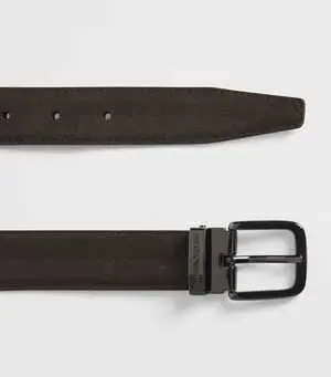 Emporio Armani Leather Buckle Belt - Brown