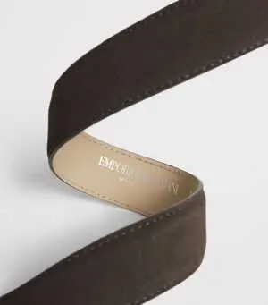Emporio Armani Leather Buckle Belt - Brown