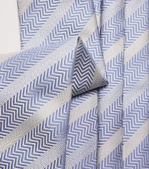 Emporio Armani Silk Jacquard Chevron Neck Tie