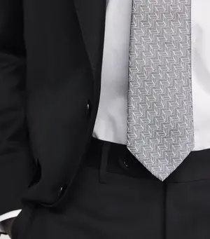 Emporio Armani Silk Jacquard Tie - Grey