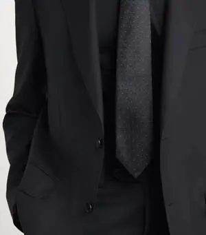 Emporio Armani Silk Jacquard Neck Tie - Blue