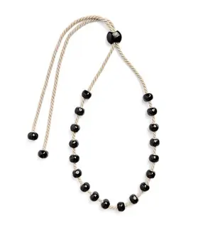 Emporio Armani Beaded Rope Statement Necklace - Black
