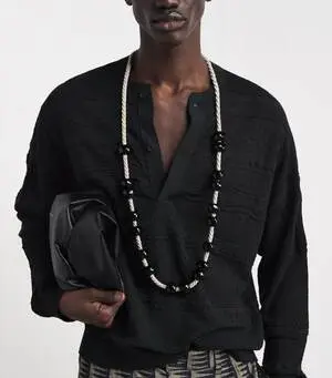 Emporio Armani Beaded Rope Statement Necklace