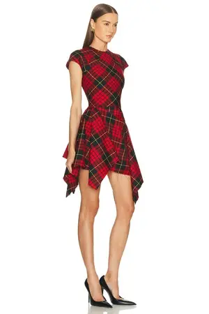 Alexander McQueen High Neck Mini Dress - Red  Black  & Yellow