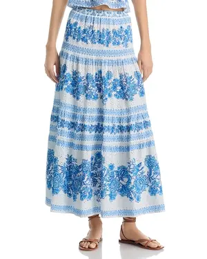 Aqua Boarder Midi Skirt