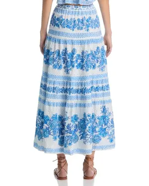 Aqua Boarder Midi Skirt