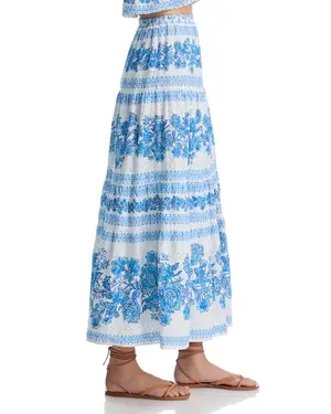 Aqua Boarder Midi Skirt