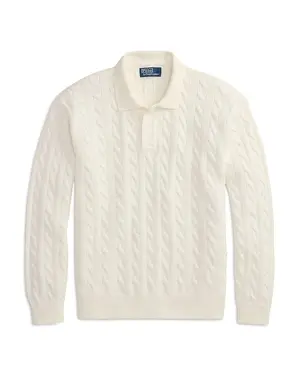Polo Ralph Lauren Relaxed Fit Cable Knit Cotton Sweater - White
