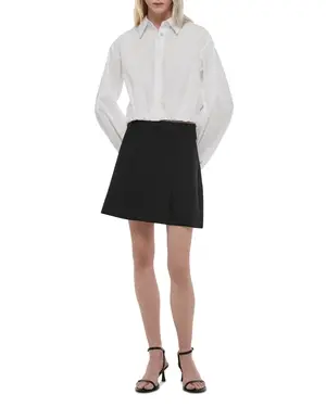 Helmut Lang Gab Wool Skirt