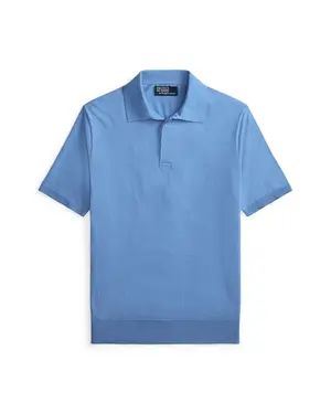 Polo Ralph Lauren Short-sleeve Knit Polo Sweater - Sky Blue