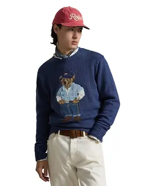 Polo Ralph Lauren Polo Bear Linen & Cotton Sweater - Navy