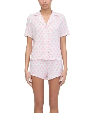 Hill House Home The Paige Pajama Set - Pink Doily Heart