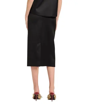 La DoubleJ Printed Pencil Skirt - Peonies Jacquard Blue