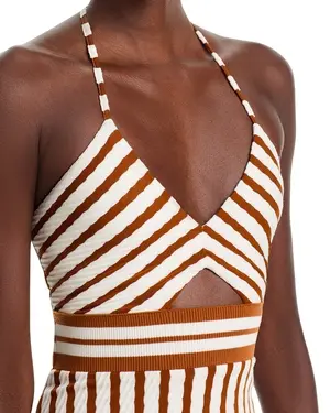 Ramy Brook Stevie Dress - Coffee Stripe