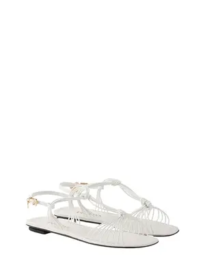 White Snake Embossed Sandals