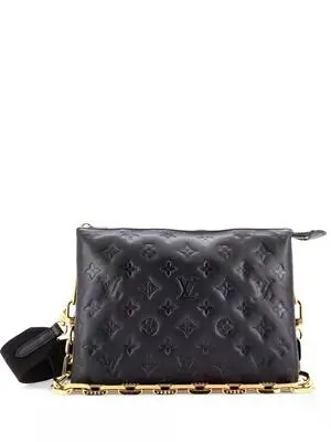 LOUIS VUITTON Coussin Pm Crossbody Bag Monogram Embossed Lambskin - Black