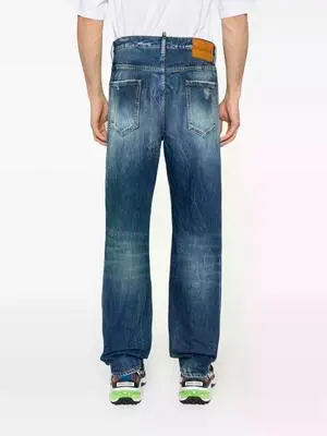 Dsquared2 Distressed Straight-leg Jeans - Blue