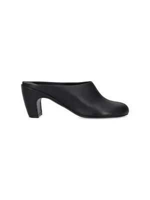 Dries Van Noten Miu Miu Leather Mules - Black