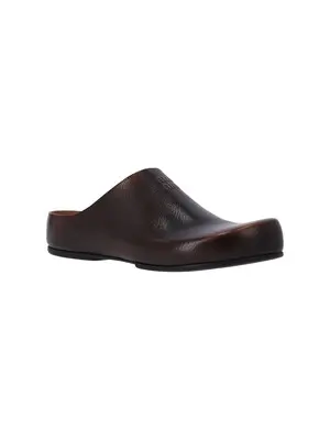 Miu Miu Leather Mules - Brown