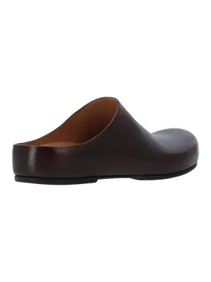 Miu Miu Leather Mules - Brown