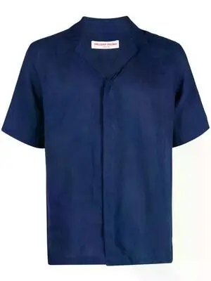 Orlebar Brown Maitan Notched-collar Linen Shirt - Blue