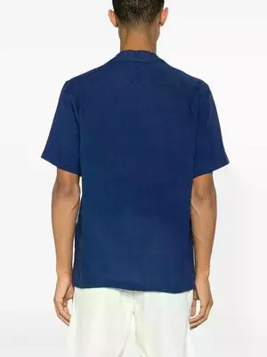 Orlebar Brown Maitan Notched-collar Linen Shirt - Blue