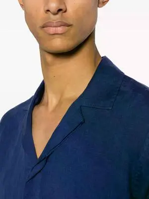 Orlebar Brown Maitan Notched-collar Linen Shirt - Blue