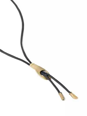 LEMAIRE Leather Necklace With Snake-head Motif - Black