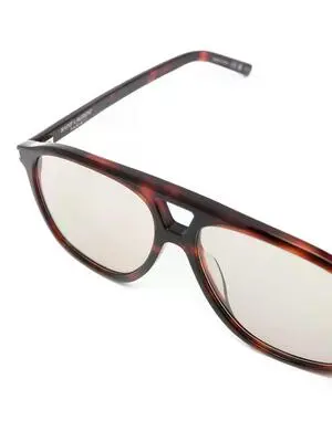 Saint Laurent Pilot Frame Tortoiseshell Sunglasses