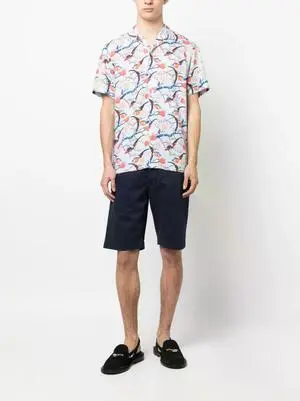 Orlebar Brown Hibbert Graphic-print Shirt - Blue