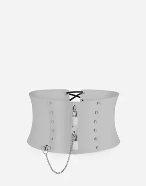 Dolce & Gabbana High Corset Belt With Padlocks - Silver