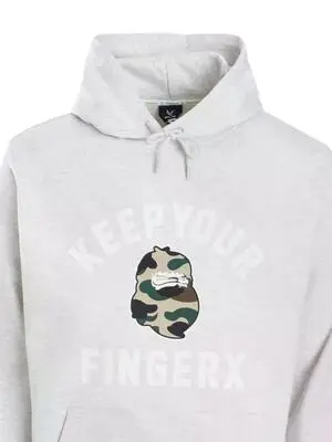 FINGERCROXX Logo-print Hoodie - Grey