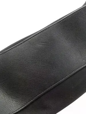 Prada 2010s Canvas And Saffiano Leather Handbag - Black