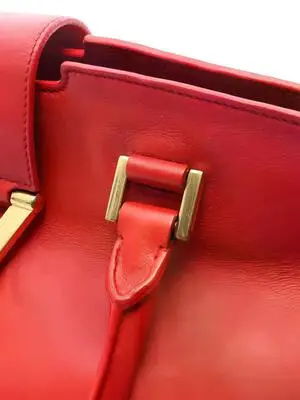 Saint Laurent 2000s Cabas Leather Handbag - Red