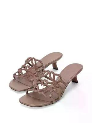 Loewe Petal Anagram Strass Sandals - Neutrals