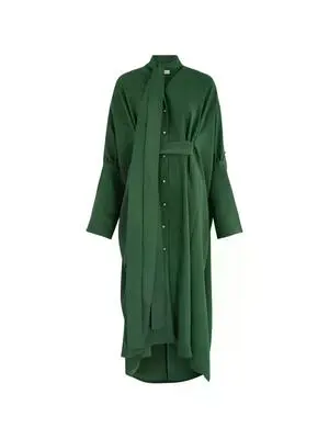 Palmer//harding Emotive Oversize Collared Maxi Dress - Green