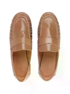 REJINA PYO Ruched Leather Loafers