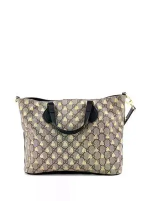 Gucci Convertible Soft Printed Gg Coated Canvas Small Tote Bag - Black